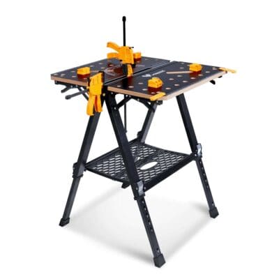 WORKESS Portable Workbench & Sawhorse, 1000Lbs Capacity Heavy Duty ...